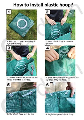 Gardzen 3-Pack 72 Gallons Garden Bag - Reuseable Heavy Duty Gardening Bags, Lawn Pool Garden Leaf Waste Bag