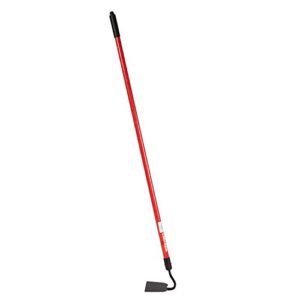 emsco group 1230-48 workforce hoe-48 fiberglass handle-16 gauge steel blade garden hoe, 48″, black/red