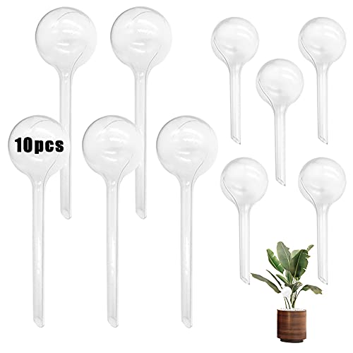 Gddochn 10 Pcs Plastic Clear Self-Watering Bulbs,Garden Plant Watering Globes,Plastic Automatic Devices Watering Globe for Indoor Outdoor Plants,Flowers