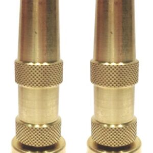 Hose Nozzle High Pressure for Car or Garden - Made in USA - Solid Brass - 2 Nozzle Set - Adjustable Water Sprayer from Spray to Jet - Heavy Duty - Fits Standard Hoses - with Gardening Secret E-Book