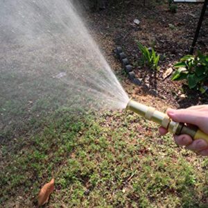 Hose Nozzle High Pressure for Car or Garden - Made in USA - Solid Brass - 2 Nozzle Set - Adjustable Water Sprayer from Spray to Jet - Heavy Duty - Fits Standard Hoses - with Gardening Secret E-Book