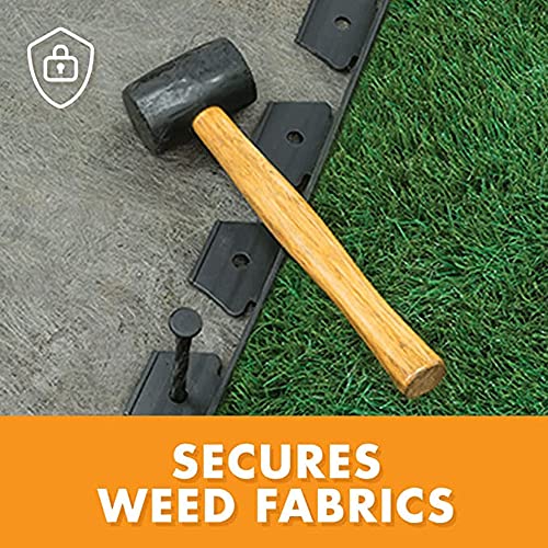 20 FT No-Dig Landscape Edging Kits with 20 Spikes, 2 inch High Heavy-Duty Plastic Garden Edging Border for Landscaping, Flower Gardens, Lawn (20FT, Black)