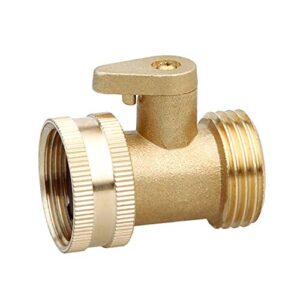 2 Pack Garden Hose Brass Shut Off Valve, 3/4'' Thread Heavy Duty Water Hose Connector Shutoff Ball Valve Faucet Hose Adapter