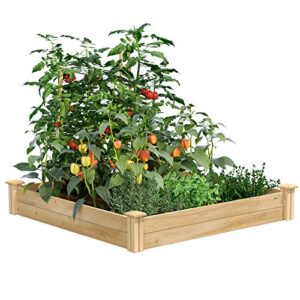 greenes fence raised garden bed, 48″ l x 48″ w x 7″ h, cedar