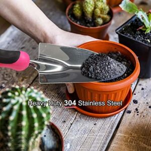 Garden Tool Set, YZNlife Garden Tools Set for Women, 16 Pieces Stainless Steel Heavy Duty Gardening Tools with Non-Slip Rubber Grip and Garden Bag for Gardening Work