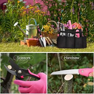 Garden Tool Set, YZNlife Garden Tools Set for Women, 16 Pieces Stainless Steel Heavy Duty Gardening Tools with Non-Slip Rubber Grip and Garden Bag for Gardening Work