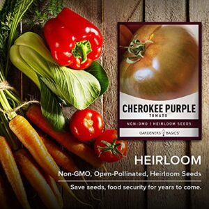 Cherokee Purple Tomato Seeds for Planting Heirloom Non-GMO Seeds for Home Garden Vegetables Makes a Great Gift for Gardening by Gardeners Basics