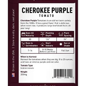 Cherokee Purple Tomato Seeds for Planting Heirloom Non-GMO Seeds for Home Garden Vegetables Makes a Great Gift for Gardening by Gardeners Basics