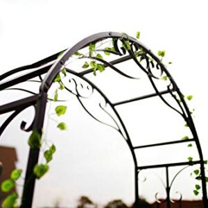 1. GO Steel Garden Arch with Seat for 2 People, 6'9" High x 3'9" Wide, Garden Arbor for Various Climbing Plant, Outdoor Garden Lawn Backyard