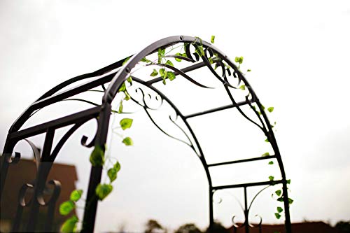 1. GO Steel Garden Arch with Seat for 2 People, 6'9" High x 3'9" Wide, Garden Arbor for Various Climbing Plant, Outdoor Garden Lawn Backyard