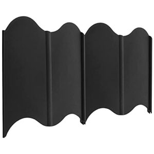 50 PCS 5.3 x 6.1 Inches Garden Landscape Edging Border, Plastic Decorative Garden Border Edging, Interlocking Landscaping Edging kit for Gardens, Lawns, Flowerbeds-Black