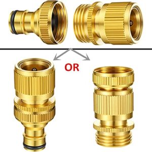 Piroir Garden Hose Quick Connect, Solid Brass Garden Hose Connectors 3/4 Inch GHT Water Hose Fitting for Garden(5 Set of Male & Female Water Hose Connectors)