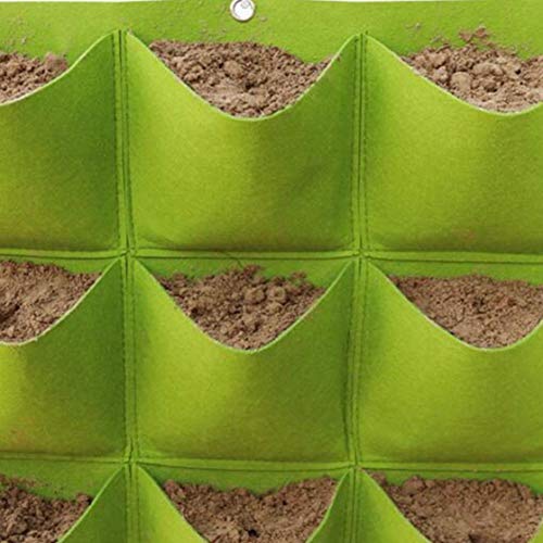 MONDEYO 72 Pocket Vertical Wall Garden Planter, Wall Hanging Planting Plant Grow Bags for Garden Indoor Outdoor Green