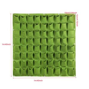 MONDEYO 72 Pocket Vertical Wall Garden Planter, Wall Hanging Planting Plant Grow Bags for Garden Indoor Outdoor Green