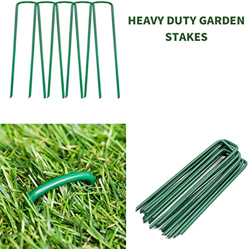 Yeasing Garden Pegs Pins Ground Stakes Staples Spikes U Shaped Landscape Securing Nail Pin Lawn Fabric Netting Matting 6Inch 20PCS