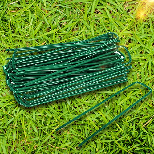 Yeasing Garden Pegs Pins Ground Stakes Staples Spikes U Shaped Landscape Securing Nail Pin Lawn Fabric Netting Matting 6Inch 20PCS