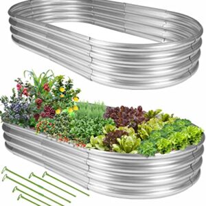 2Pcs Raised Garden Bed 6 x 3 x 1 FT,Galvanized Raised Garden Beds Outdoor for Vegetables Flowers Herb,Raised Garden Boxes Rustproof Planter Box Quick Setup for Backyards Terraces and Balconies