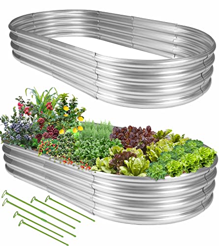 2Pcs Raised Garden Bed 6 x 3 x 1 FT,Galvanized Raised Garden Beds Outdoor for Vegetables Flowers Herb,Raised Garden Boxes Rustproof Planter Box Quick Setup for Backyards Terraces and Balconies