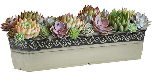 Classic Home and Garden 9418D-060 18" Corinthian Trough planter, Cast Concrete