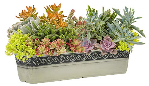 Classic Home and Garden 9418D-060 18" Corinthian Trough planter, Cast Concrete