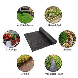 TUFFIOM 3 x 300 FT Weed Barrier Garden Landscape Fabric, UV-Resistance Ground Cover, 125gsm/3.7OZ Heavy Duty Material for Superior Weed Control, Perfect for Greenhouse, Yard, Flower Bed, Garden