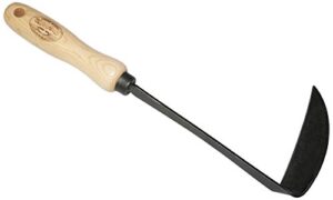 dewit right hand japanese hand hoe, handheld gardening tool to remove grass, weeds, and more