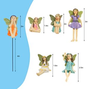 Beruyu 6 Pieces Fairy Garden Accessories, Fairy Garden Miniature Fairies Figurines for Mini Garden Lawn and Potted Plants Decoration