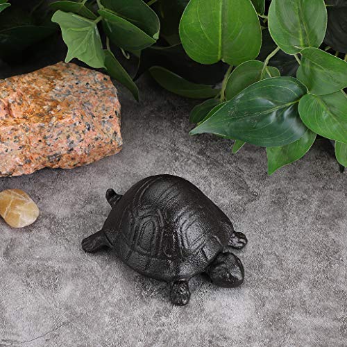 JUXYES Turtle Cast Iron Key Hider Outside Spare Door Key Box Outdoor Small Garden Statues Ornament, Turtle Indoor Decoration Jewelry Trinkets Box for Key, Ear Studs, Ring, Paper Clip