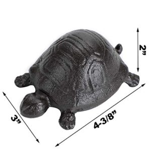 JUXYES Turtle Cast Iron Key Hider Outside Spare Door Key Box Outdoor Small Garden Statues Ornament, Turtle Indoor Decoration Jewelry Trinkets Box for Key, Ear Studs, Ring, Paper Clip