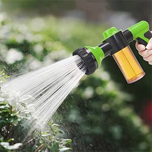 BORDSTRACT Garden Hose Nozzle, Soap Dispenser Bottle, 8 Spray Patterns, High Pressure Hose Foam Sprayer For Watering Plants, Cleaning,Car Wash And Showering Pet (Green)