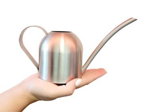 itza 15 oz. small stainless steel metal watering can for indoor, outdoor houseplants, mini watering tool for your bonsai, succulent & orchid plant garden