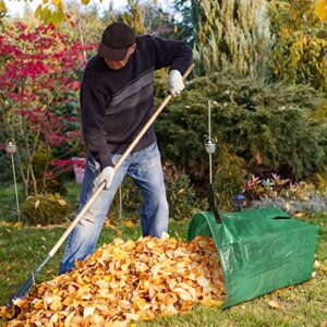 Shappy 3 Pack Large Yard Dustpan-Type Garden Bag Leaf Bags, Reusable Heavy Duty Gardening Bags, Yard Waste Container with Reinforced Carry Handles 53 Gallon Per Bag, Come with Gloves