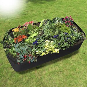 Xnferty Fabric Raised Garden Bed, 6x3 Feet Rectangle Breathable Planting Container Grow Bag Planter Pot for Plants, Flowers, Vegetables (Black)