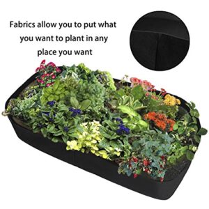 Xnferty Fabric Raised Garden Bed, 6x3 Feet Rectangle Breathable Planting Container Grow Bag Planter Pot for Plants, Flowers, Vegetables (Black)