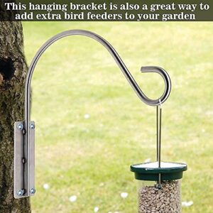 304 Stainless Steel Garden Hose Holder Hanger, EFFIET Heavy Duty Bird Feeder Stand Wall Mounted Hose Reel Rack Bracket Deco Hose Storage Hook, Holds 125-Feet of 5/8-Inch Hosepipe, extension cords