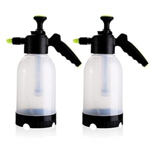 suwimut 2 pack 0.5 gallon hand held garden sprayer pump pressure water sprayers, multi-purpose hand sprayer for lawn, garden, safety valve adjustable nozzle