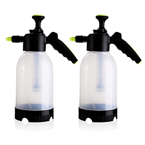 Suwimut 2 Pack 0.5 Gallon Hand held Garden Sprayer Pump Pressure Water Sprayers, Multi-Purpose Hand Sprayer for Lawn, Garden, Safety Valve Adjustable Nozzle