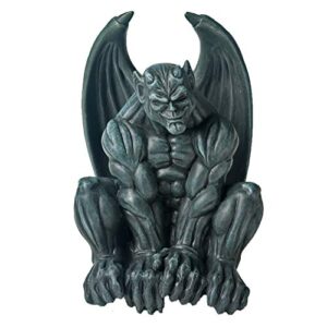 bella haus design brutus the gothic gargoyle statue 4” x 8” – polyresin indoor or outdoor décor detailed gargoyle sculpture statue – medieval gargoyle for mantel office bedroom garden decoration