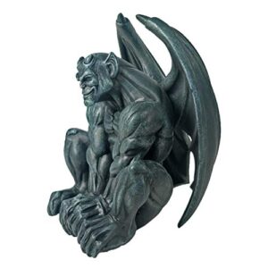 Bella Haus Design Brutus The Gothic Gargoyle Statue 4” x 8” - Polyresin Indoor or Outdoor Décor Detailed Gargoyle Sculpture Statue – Medieval Gargoyle for Mantel Office Bedroom Garden Decoration