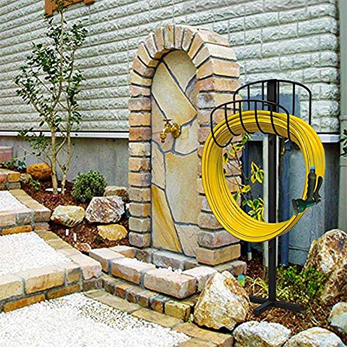 Archi Garden Hose Holder, Sturdy Metal Hose Stand Detachable Water Hose Holder Freestanding Hose Holders with 3 Long Spiky Feet Heavy Duty Storage Hanger Organizer for Lawn & Yard