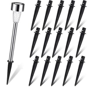 zhengmy 16 pcs metal solar light stakes replacement, ground outdoor pathway spike for christmas halloween garden landscape yard lamps pole replacement supplies 0.63 x 5.27 inch