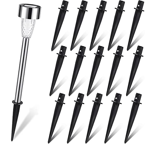 Zhengmy 16 Pcs Metal Solar Light Stakes Replacement, Ground Outdoor Pathway Spike for Christmas Halloween Garden Landscape Yard Lamps Pole Replacement Supplies 0.63 x 5.27 Inch