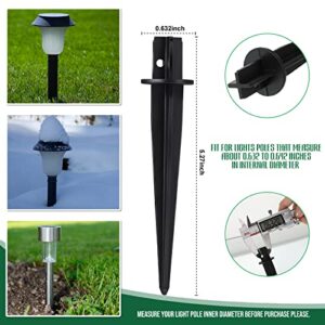 Zhengmy 16 Pcs Metal Solar Light Stakes Replacement, Ground Outdoor Pathway Spike for Christmas Halloween Garden Landscape Yard Lamps Pole Replacement Supplies 0.63 x 5.27 Inch