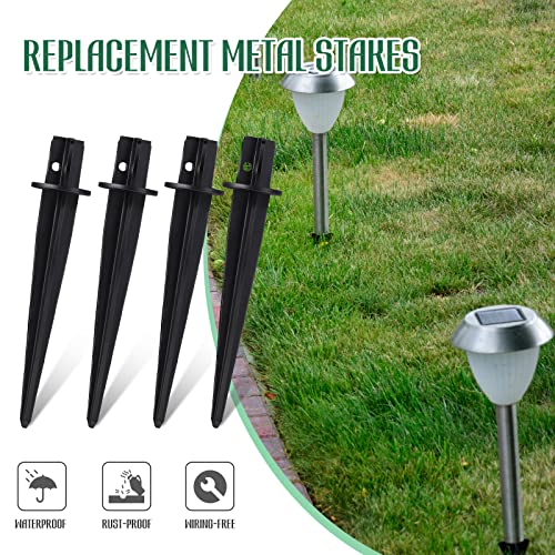 Zhengmy 16 Pcs Metal Solar Light Stakes Replacement, Ground Outdoor Pathway Spike for Christmas Halloween Garden Landscape Yard Lamps Pole Replacement Supplies 0.63 x 5.27 Inch