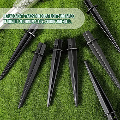 Zhengmy 16 Pcs Metal Solar Light Stakes Replacement, Ground Outdoor Pathway Spike for Christmas Halloween Garden Landscape Yard Lamps Pole Replacement Supplies 0.63 x 5.27 Inch