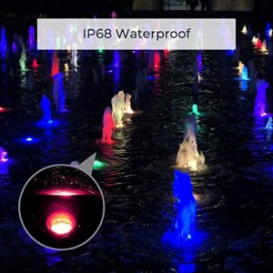 Outdoor Spot Light RGB Underwater Pond Lights Color Changing Fountain Light IP68 Waterproof Landscape Light Submersible Outdoor Garden House LED Colored Waterfall Lights with Timer, (Set of 1)