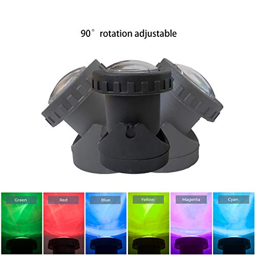 Outdoor Spot Light RGB Underwater Pond Lights Color Changing Fountain Light IP68 Waterproof Landscape Light Submersible Outdoor Garden House LED Colored Waterfall Lights with Timer, (Set of 1)