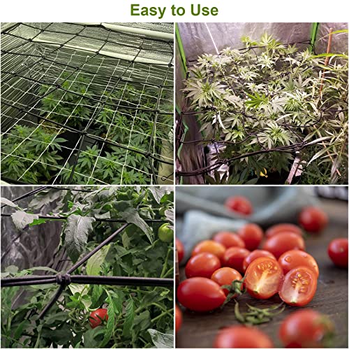 4PCS Grow Tent Net, Flexible Net Trellis Fits 4x4ft and More Size, Stretchy Trellis Netting with Hooks for Garden Balcony Yard Plants Growing and Climbing, Black