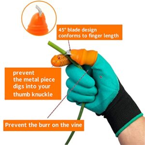 Gardening Gloves Set, 2 Pairs Breathable Rubber Coated Garden Gloves Comes with Grip Nails and Thumb Knife.Which Suit for Pruning, Picking and All Kinds of Gardening