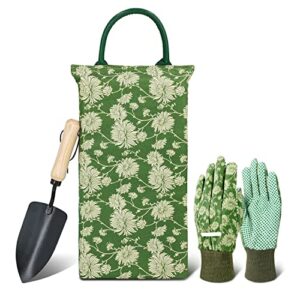 colwelt garden kneeling pad set 3 piece, includes comfortable kneeling mat, garden trowel and garden gloves, thick foam kneeler mat for gardening, workout, 16.5 x 8.3 x 2 in (vintage floral)